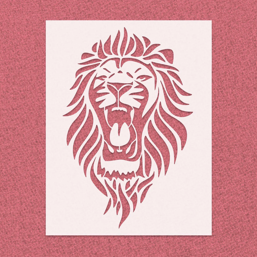 Lion Roaring Stencil - Laser Cut This