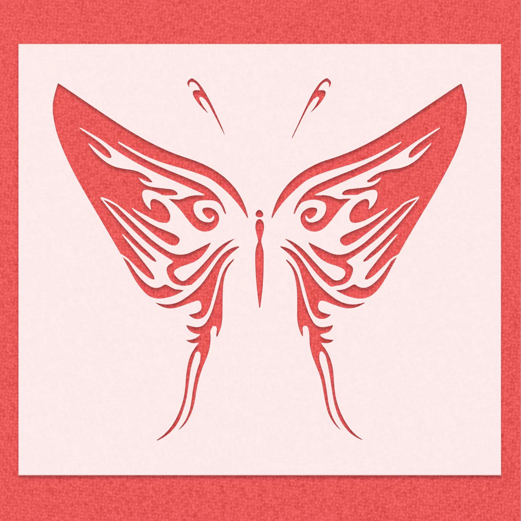 Butterfly tail Stencil - Laser Cut This